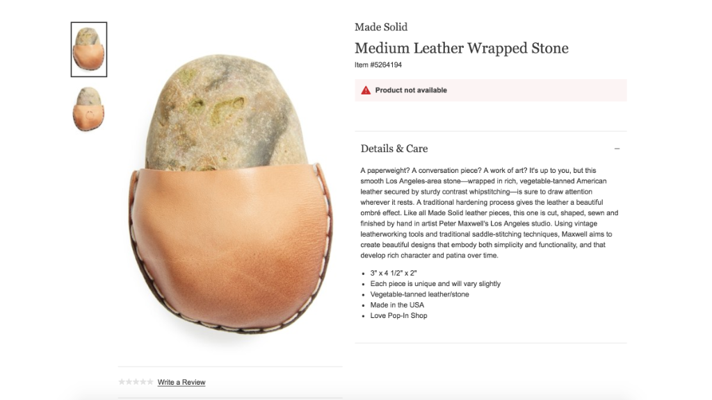 Department Store Sells Leather-Wrapped Stones for a Piece