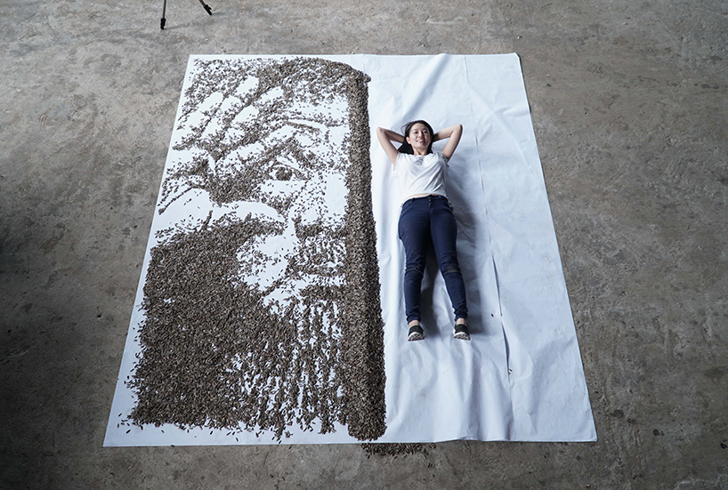 Artist Creates Detailed Portrait with 20,000 Sunflower Seeds