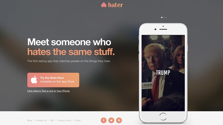 Hater - A Dating App That Matches People by The Things They Hate