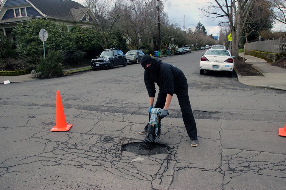 The Anarchists Illegally Fixing the Streets of Portland