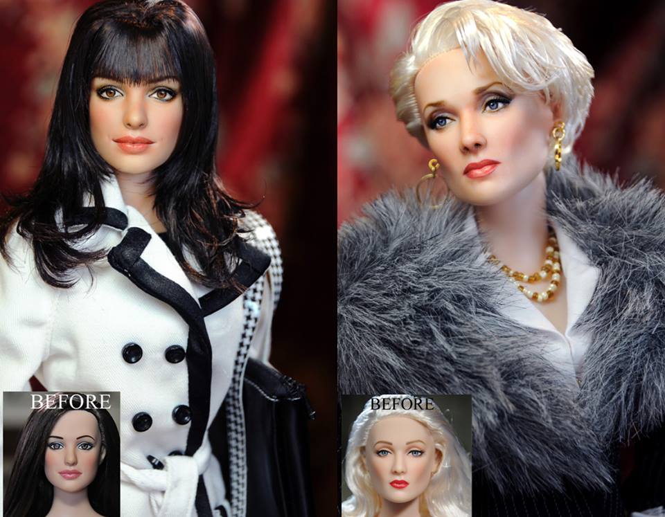 Artist Repaints Mass-Produced Celebrity Dolls into Lifelike Miniatures