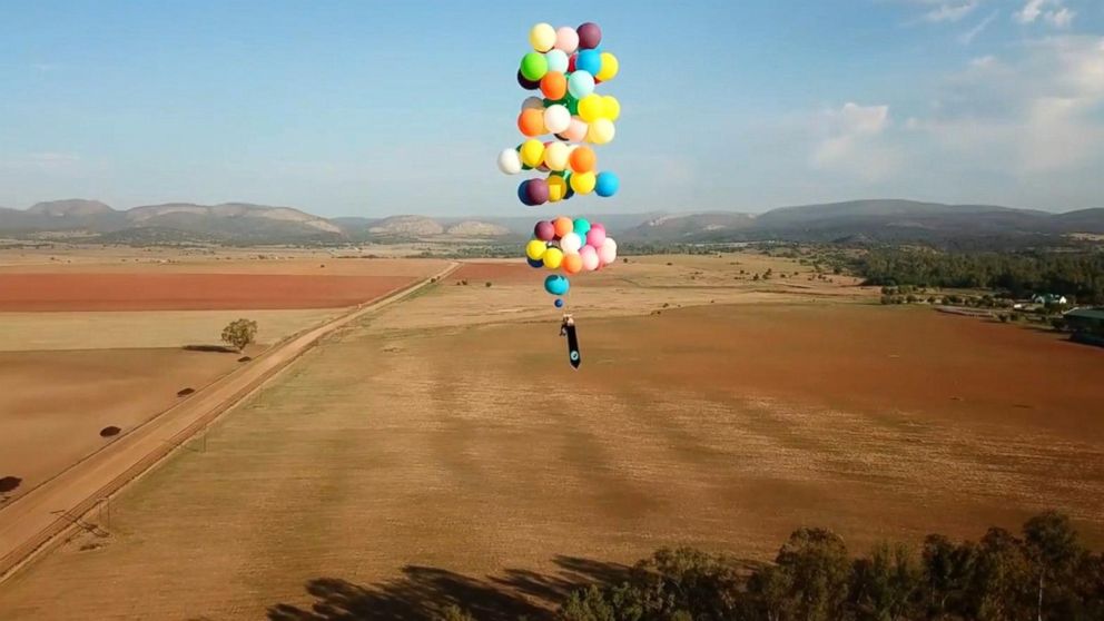 Guy Flies 25 Km Tied to 100 Helium Balloons in Real-Life "UP" Journey