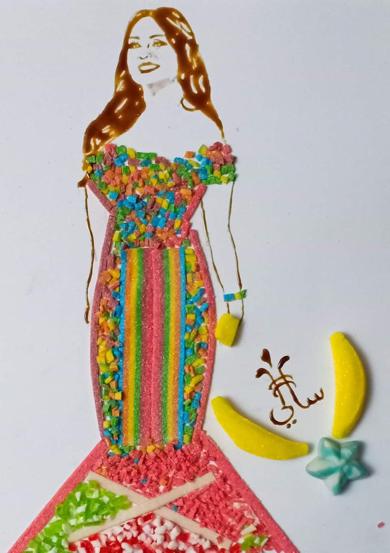Egyptian Artist Paints with Honey, Chocolate, And Other Delicious Foods