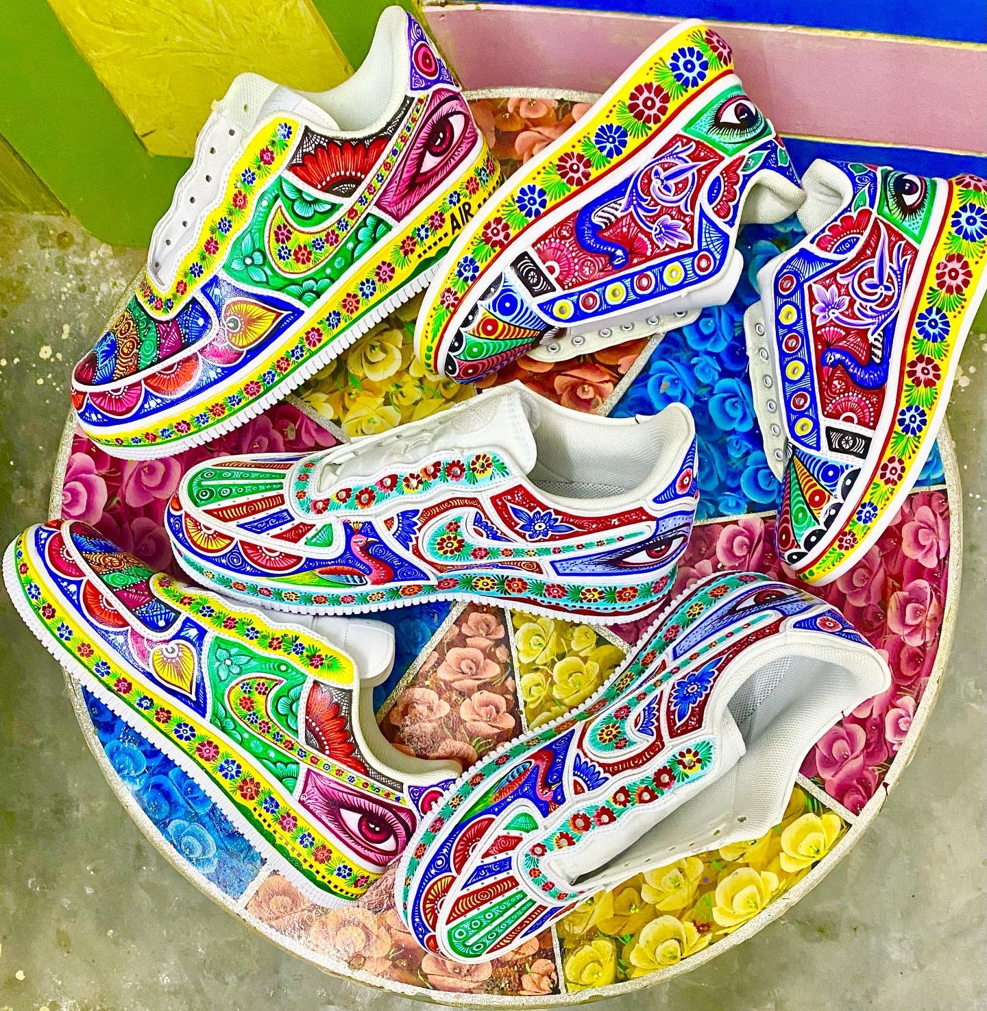 Pakistani Truck Artist Turns His Brush to Sneakers