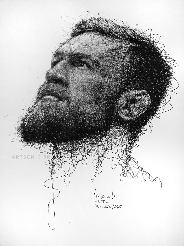 Self-Taught Artist Uses Scribbling to Create Detailed Celebrity Portraits